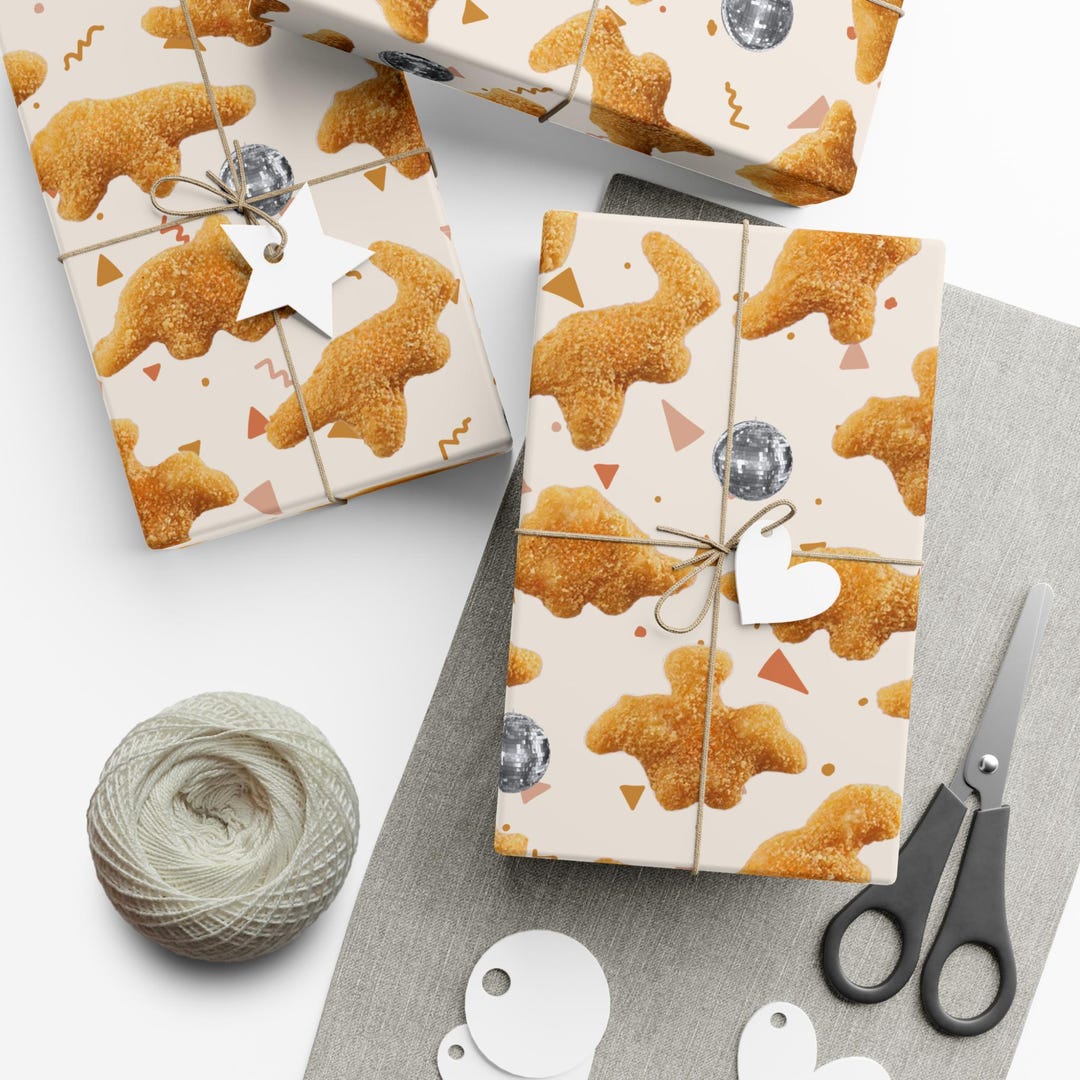 Dino Nugget Disco Wrapping Paper - Etsy