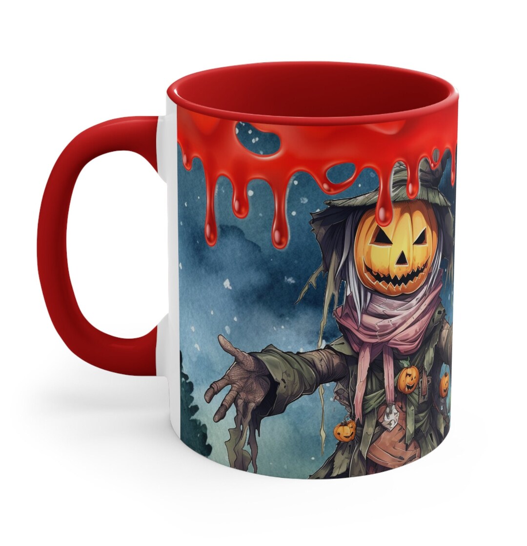 Spooky All Year Round Dripping Blood Scarecrow Mug Perfect for ...
