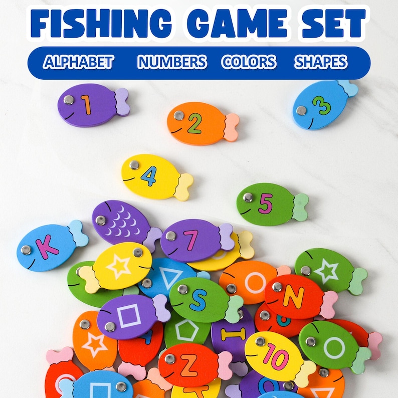 Montessori Magnetic Fishing Game for Kids – Wooden Educational Toy With ...