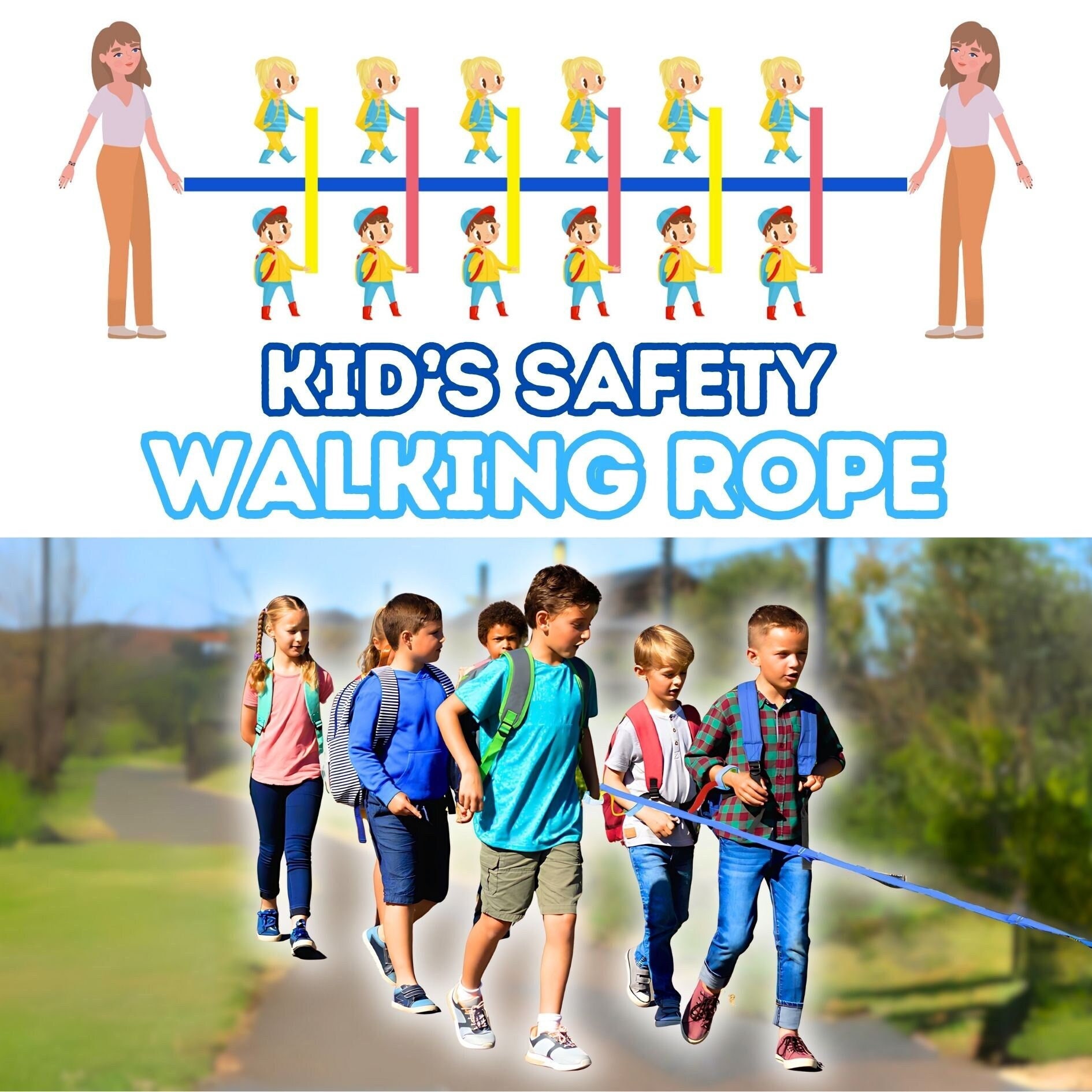 Children Safety Walking Rope for Childcare, Daycare, Preschool ...