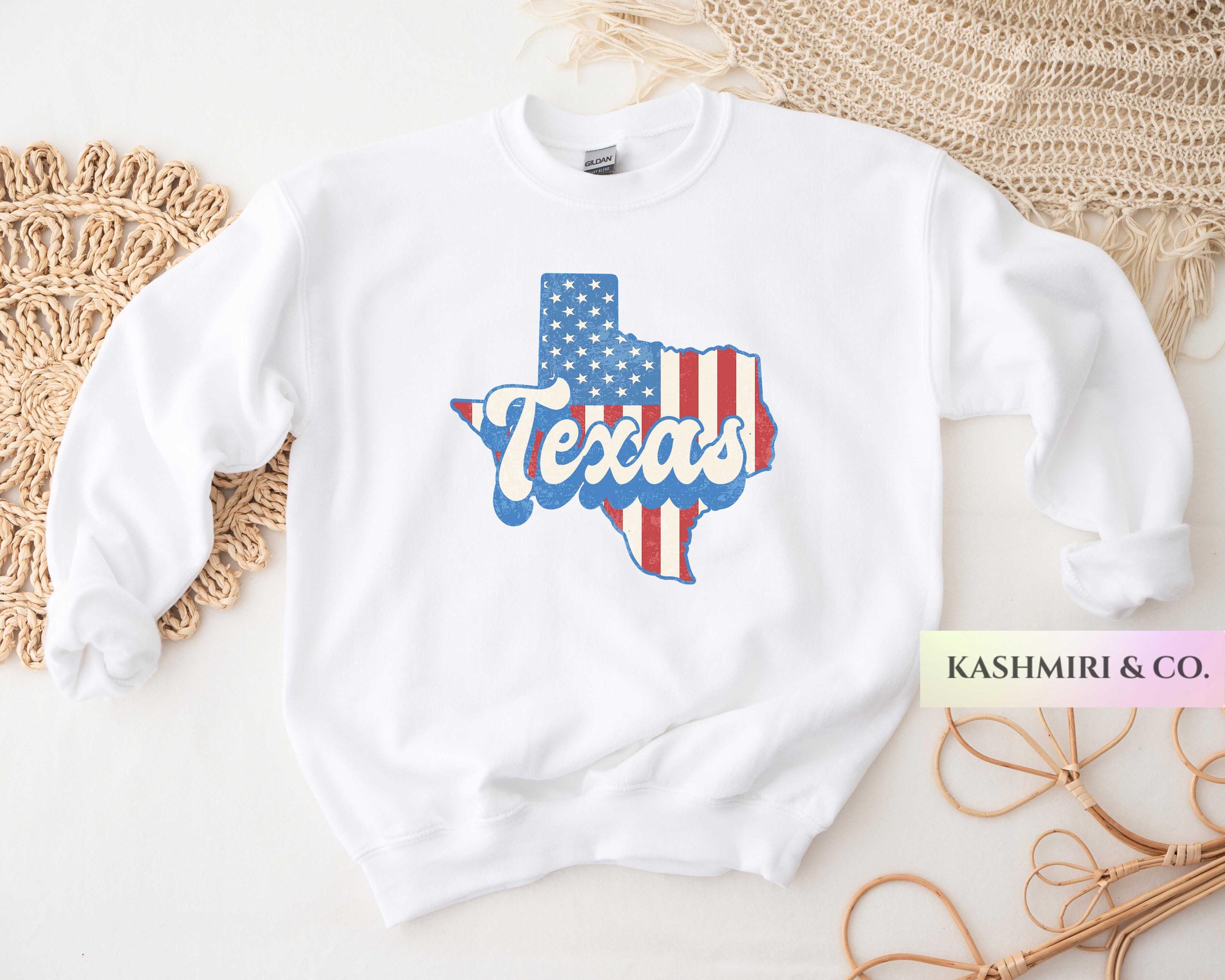 Retro Texas State American Sweatshirt Distressed Texas Sweater Tee ...