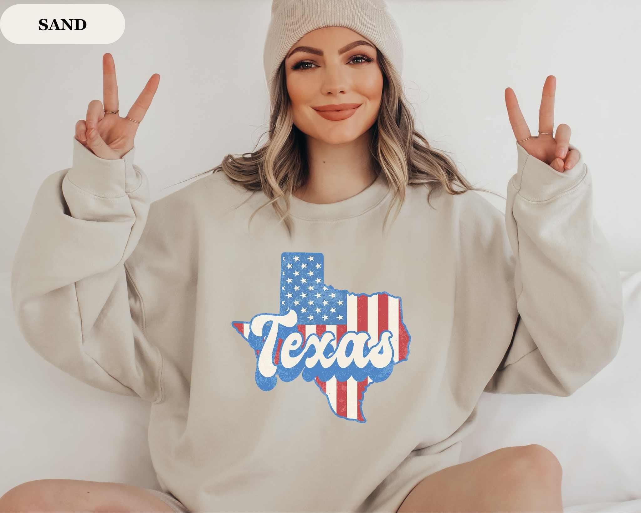 Retro Texas State American Sweatshirt Distressed Texas Sweater Tee ...