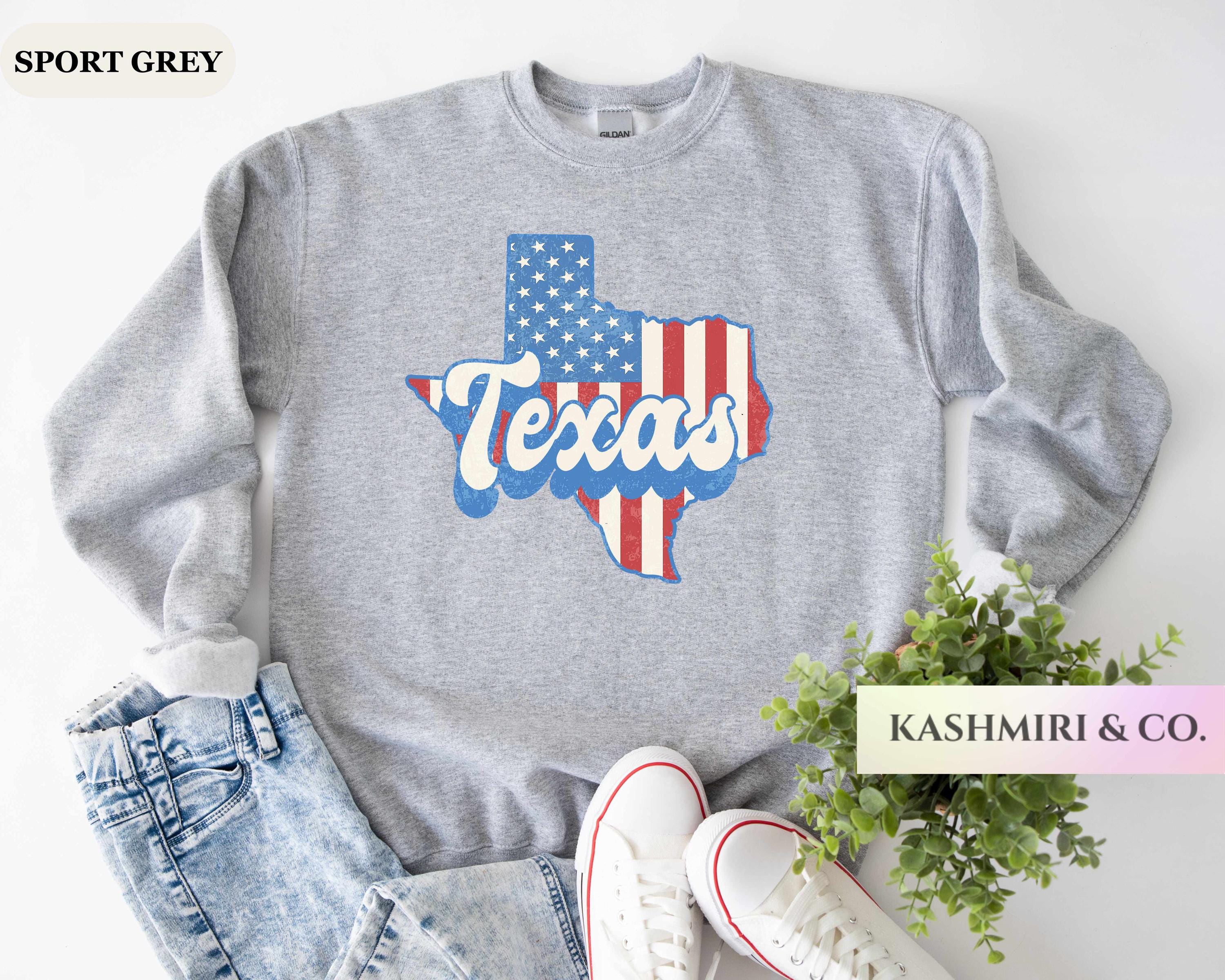 Retro Texas State American Sweatshirt Distressed Texas Sweater Tee ...