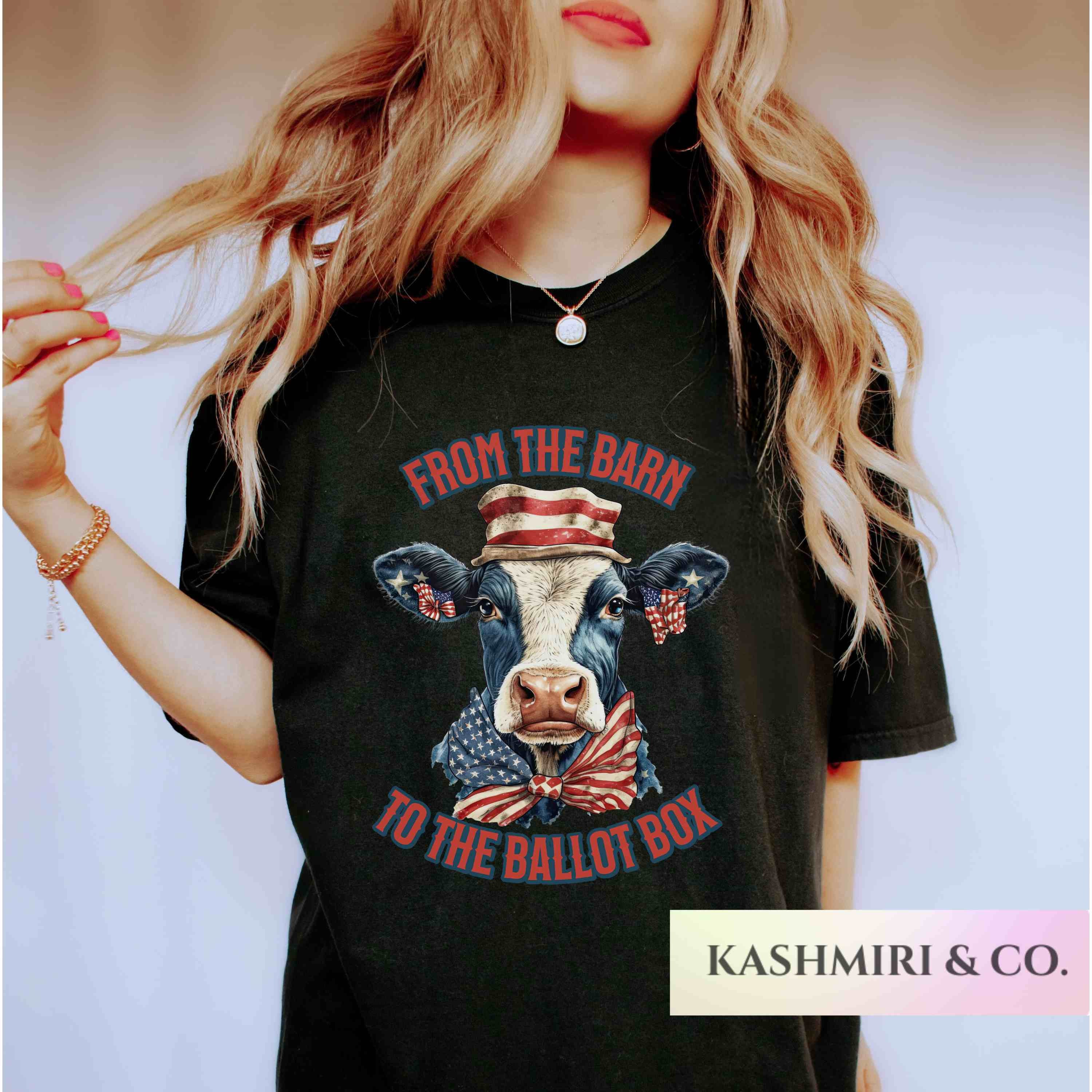 Patriotic Cow Election Vote Shirt From the Barn to the Ballot Box ...