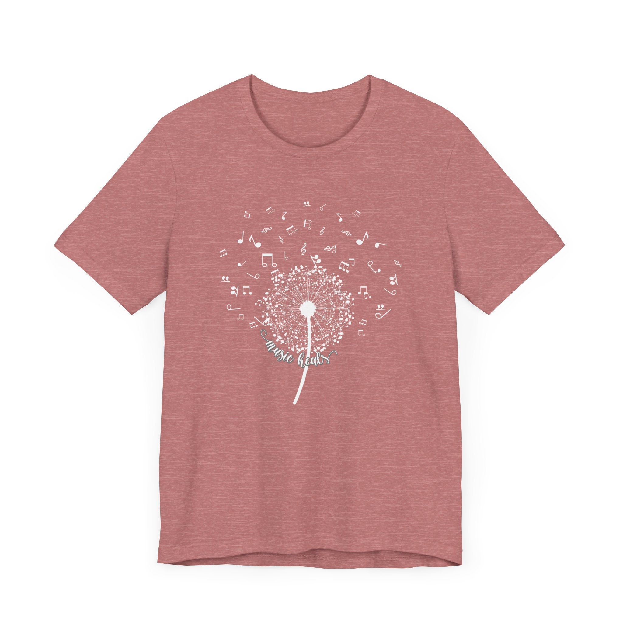 Dandelion Flower Music Notes Shirt, Music Heals Tshirt, Music Lover ...