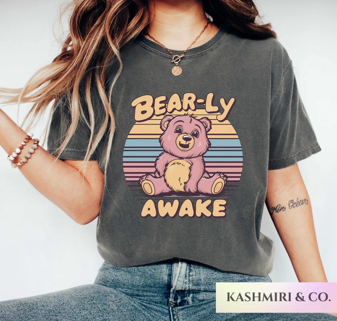 Retro 90 Bear Nostalgia Barely Awake I Don't Care Bear Shirt, Funny Y2K ...