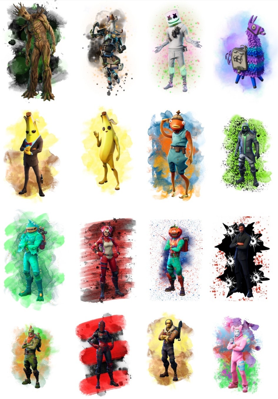 Fortnight Character Prints - Etsy UK