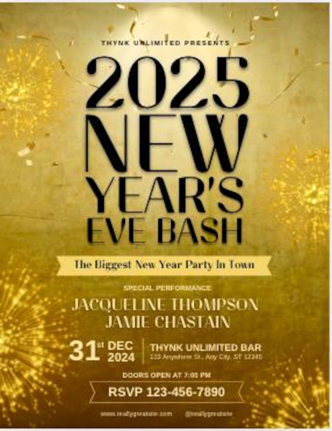 Editable New Years Eve Flyer Party Flyer, NYE Flyer, Hosting Flyer ...