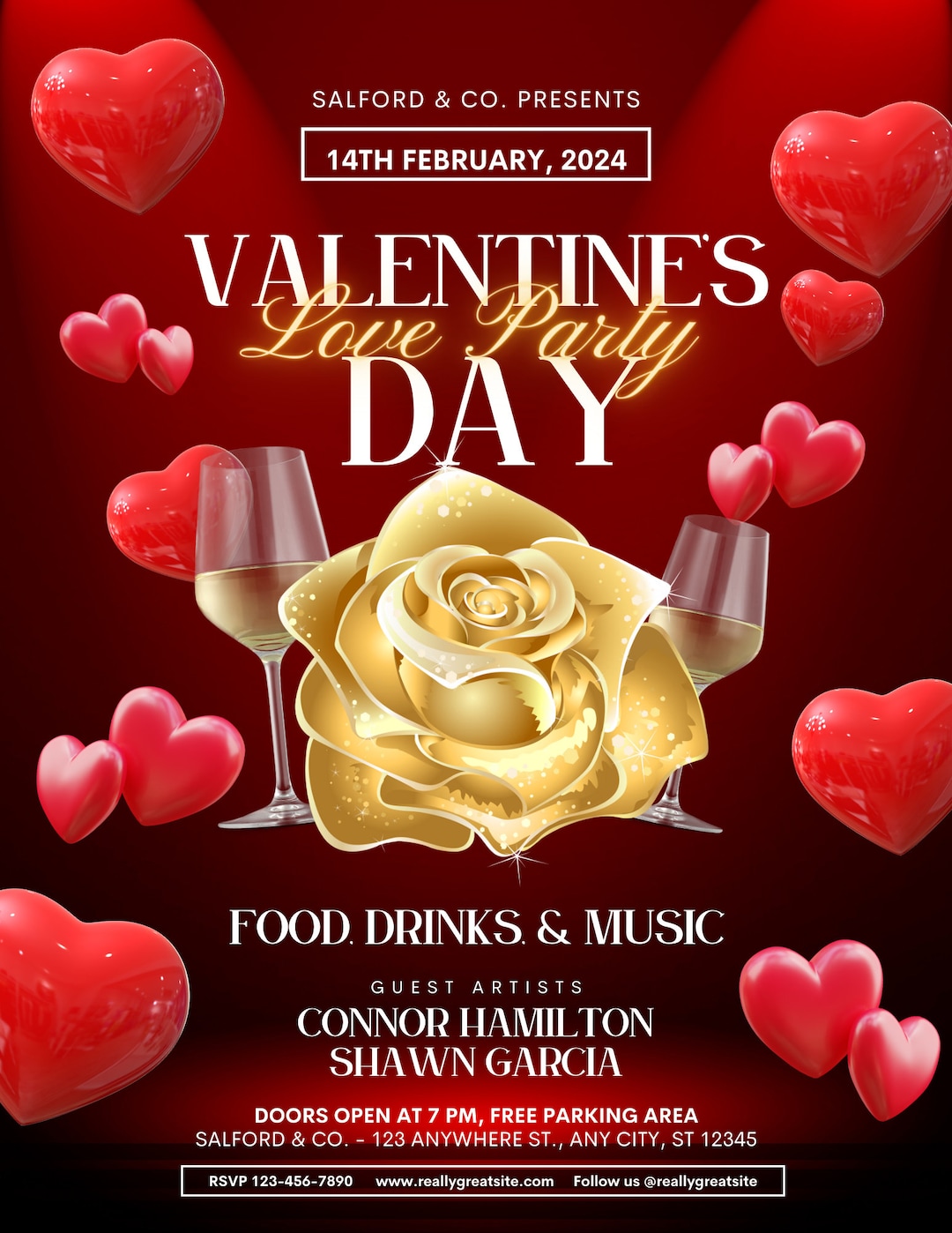 Editable Valentine's Day Flyer | Party Flyer, Valentine's Day Flyer ...