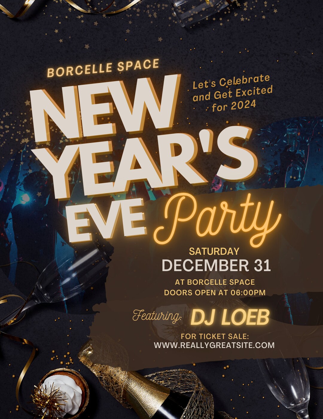 Editable New Years Eve Flyer Party Flyer NYE Flyer Hosting - Etsy