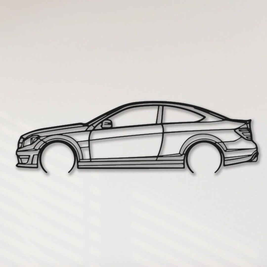 Mercedes C63 AMG Detailed Silhouette Metal Car Silhouette - Etsy