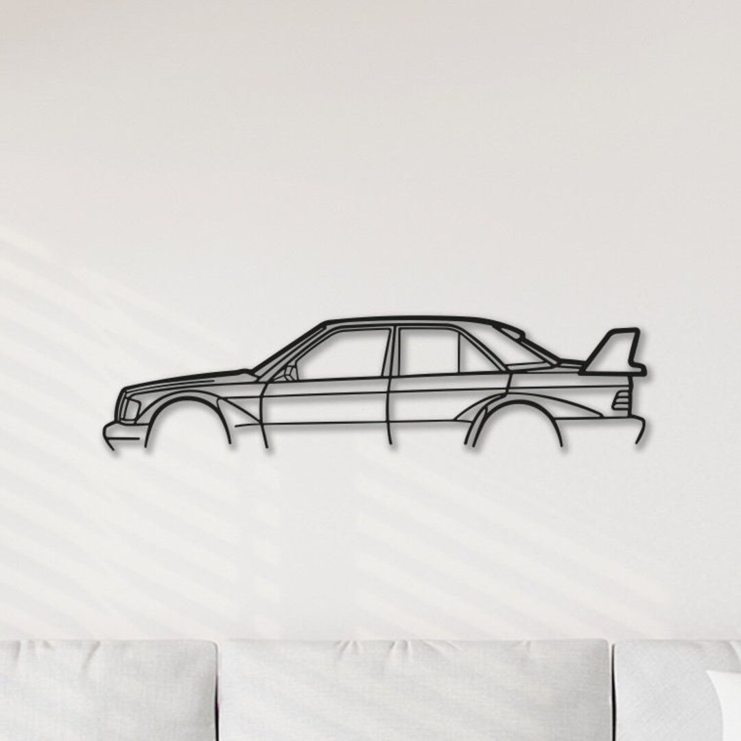 Mercedes 190E 1983 Silhouette Mercedes 190E Metal Wall Art - Etsy