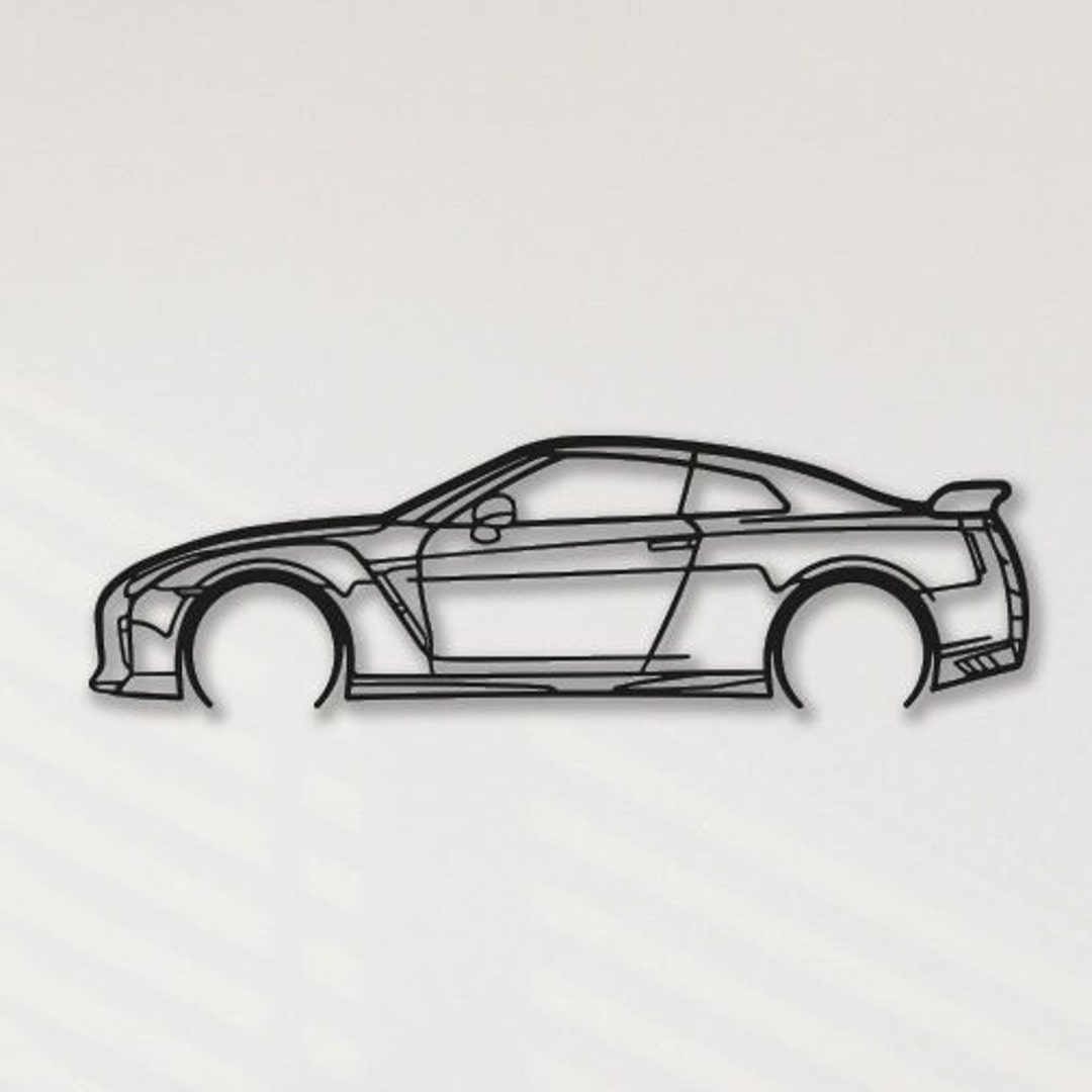 GTR R35 Detailed Silhouette GTR R35 Metal Wall Art - Etsy