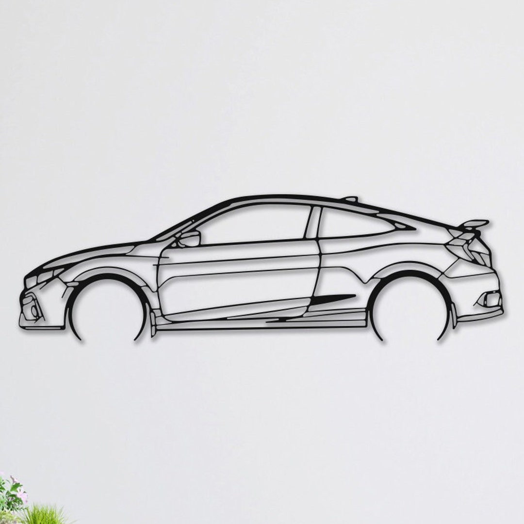 Honda Civic Si Coupe Silhouette Metal Wall Art Civic Si Wall - Etsy