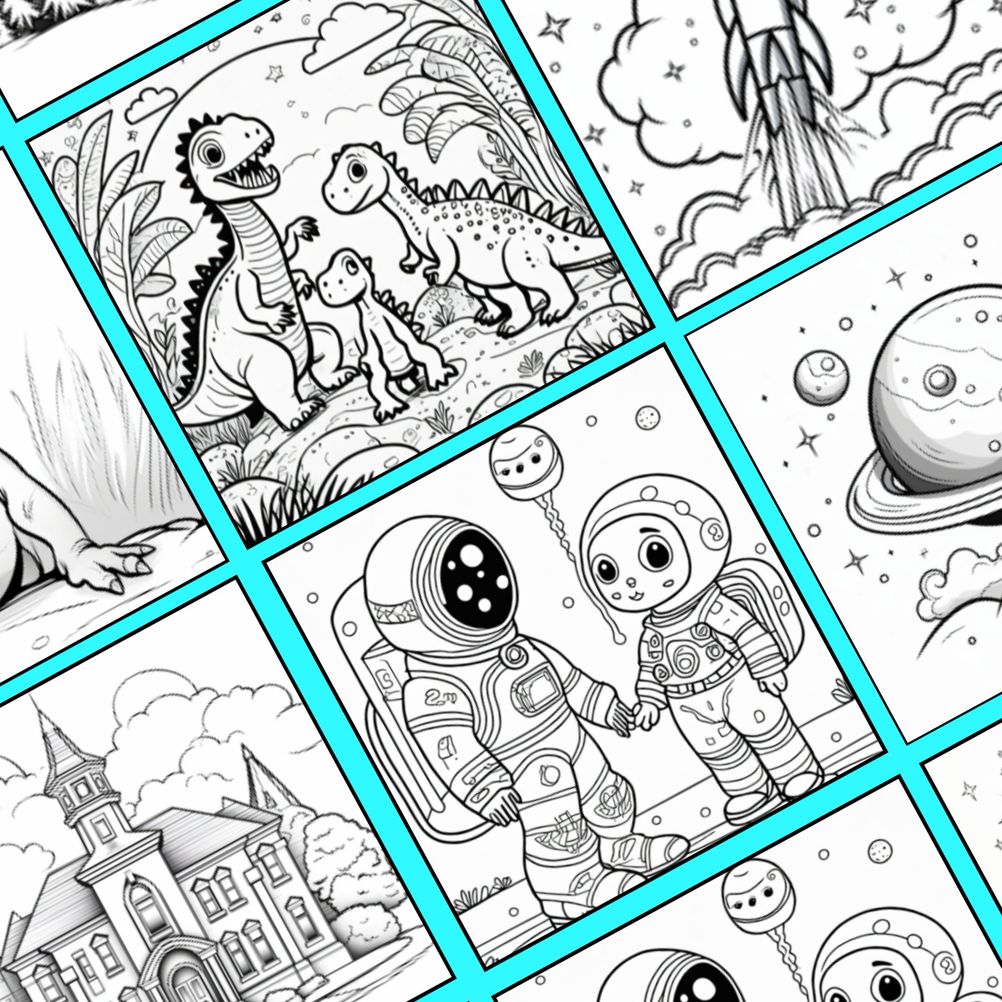 1200 Midjourney Prompts Coloring Pages for Kids 50 Coloring Categories ...