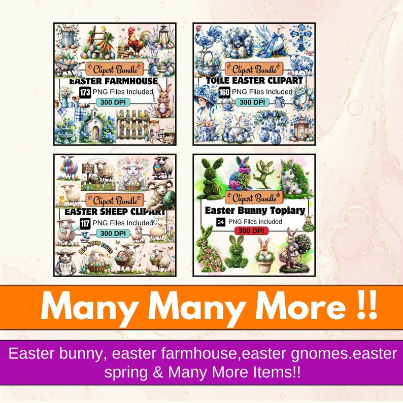 2400++ Easter Clipart Bundle,easter PNG Bundle,easter SVG Bundle Cute ...