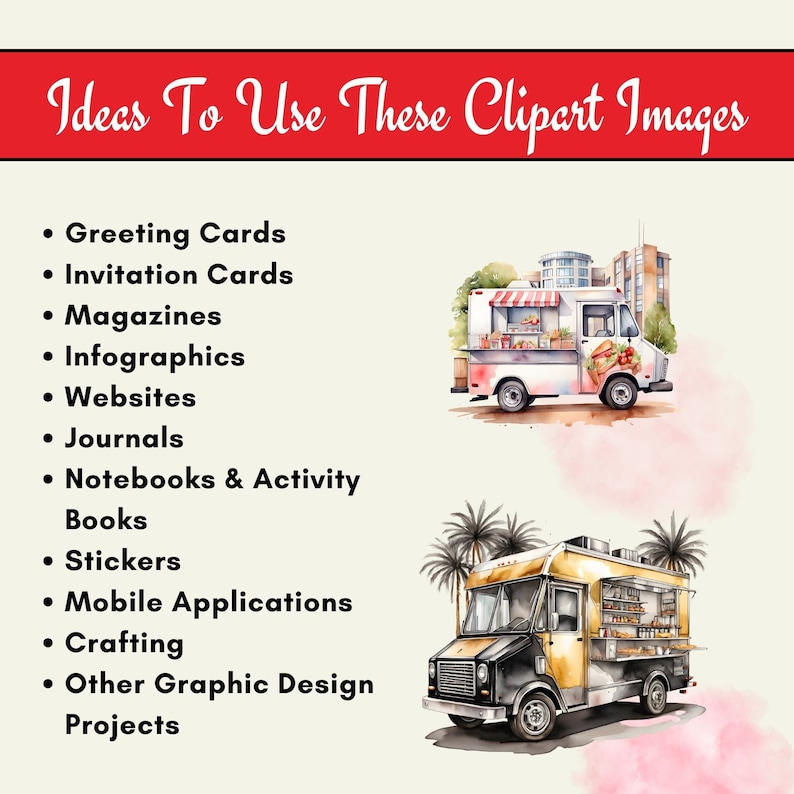 Food Truck Clipart, Food Clipart PNG Bundle, 88 PNG Food Truck Clipart ...