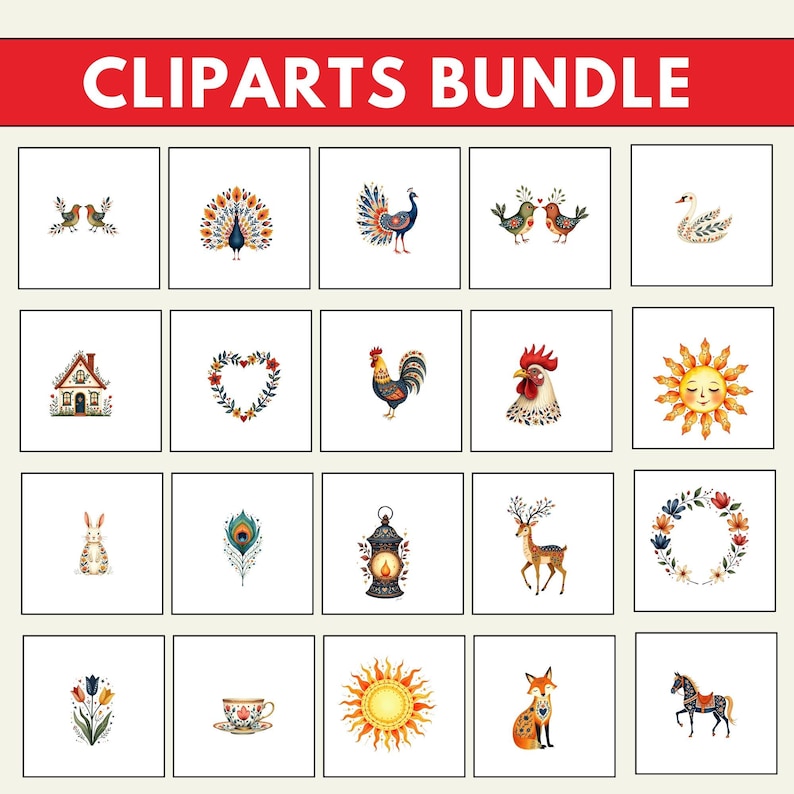 Folk Art Clipart,whimsy Folklore Frames Png,quirky Botanic Folkart,boho ...