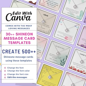 30+ Shineon Message Card Template Bundle, Custom Necklace Shineon ...
