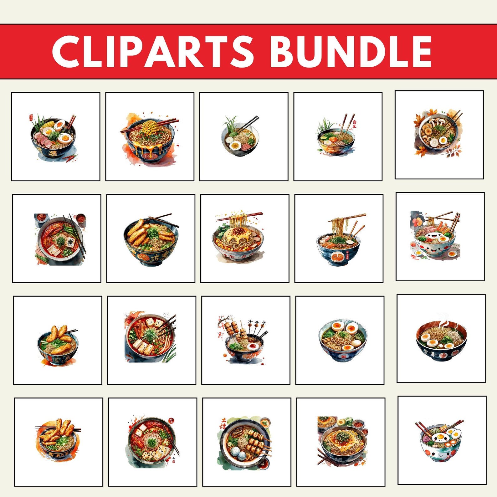 Ramen Clipart,korean Dish Clipart PNG Bundle Japanese Food Clipart Boba ...