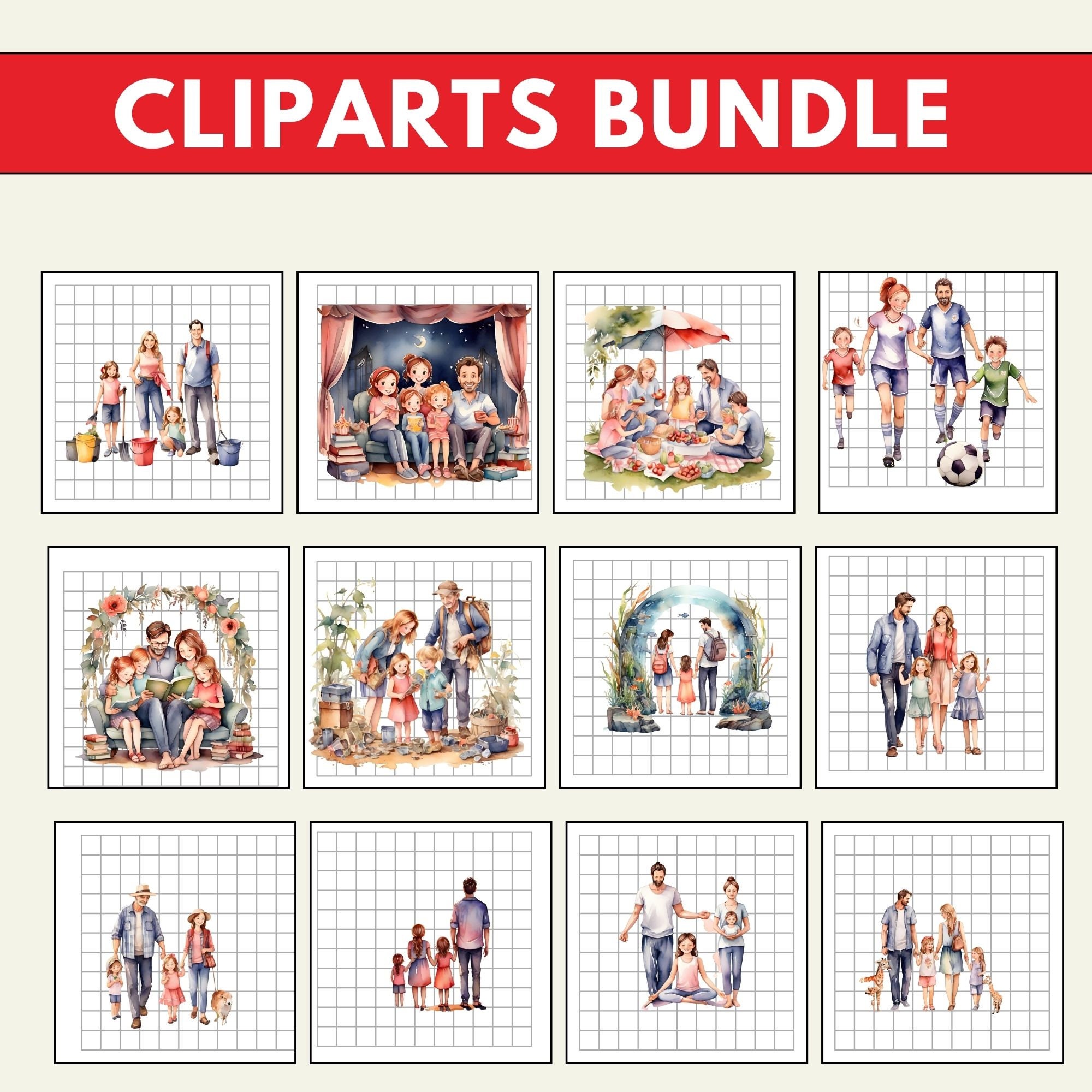 Family Time Clipart Clipart, Family Clipart PNG Bundle, 24 PNG Family ...