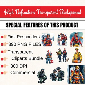 390 First Responder Clipart,first Responder Png Bundle,emergency ...