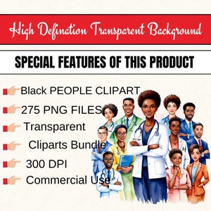 Black People Clipart, People Clipart PNG Bundle, 275 PNG Black People ...