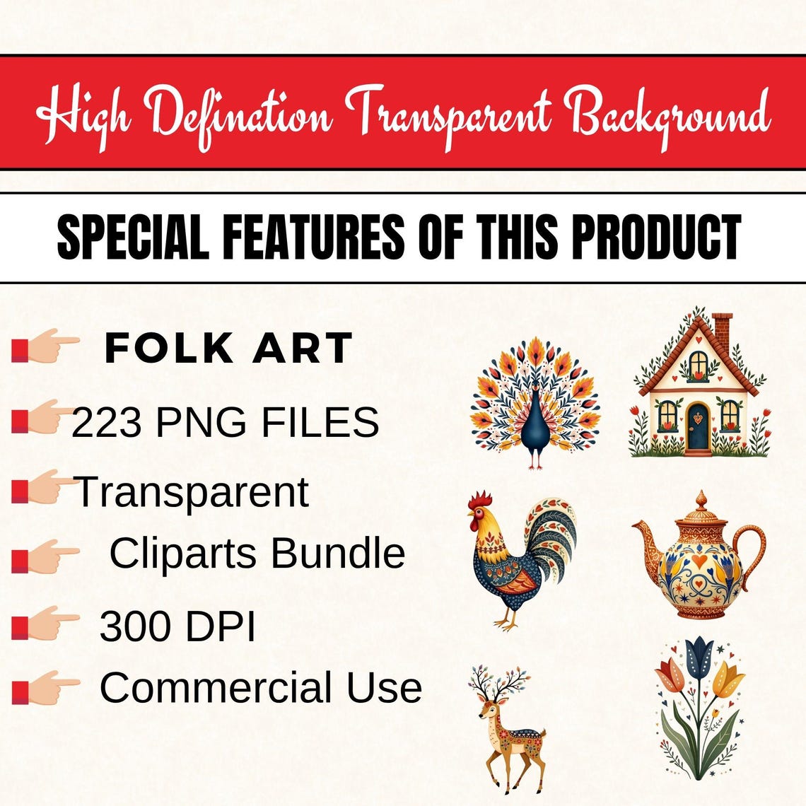 Folk Art Clipart,whimsy Folklore Frames Png,quirky Botanic Folkart,boho ...
