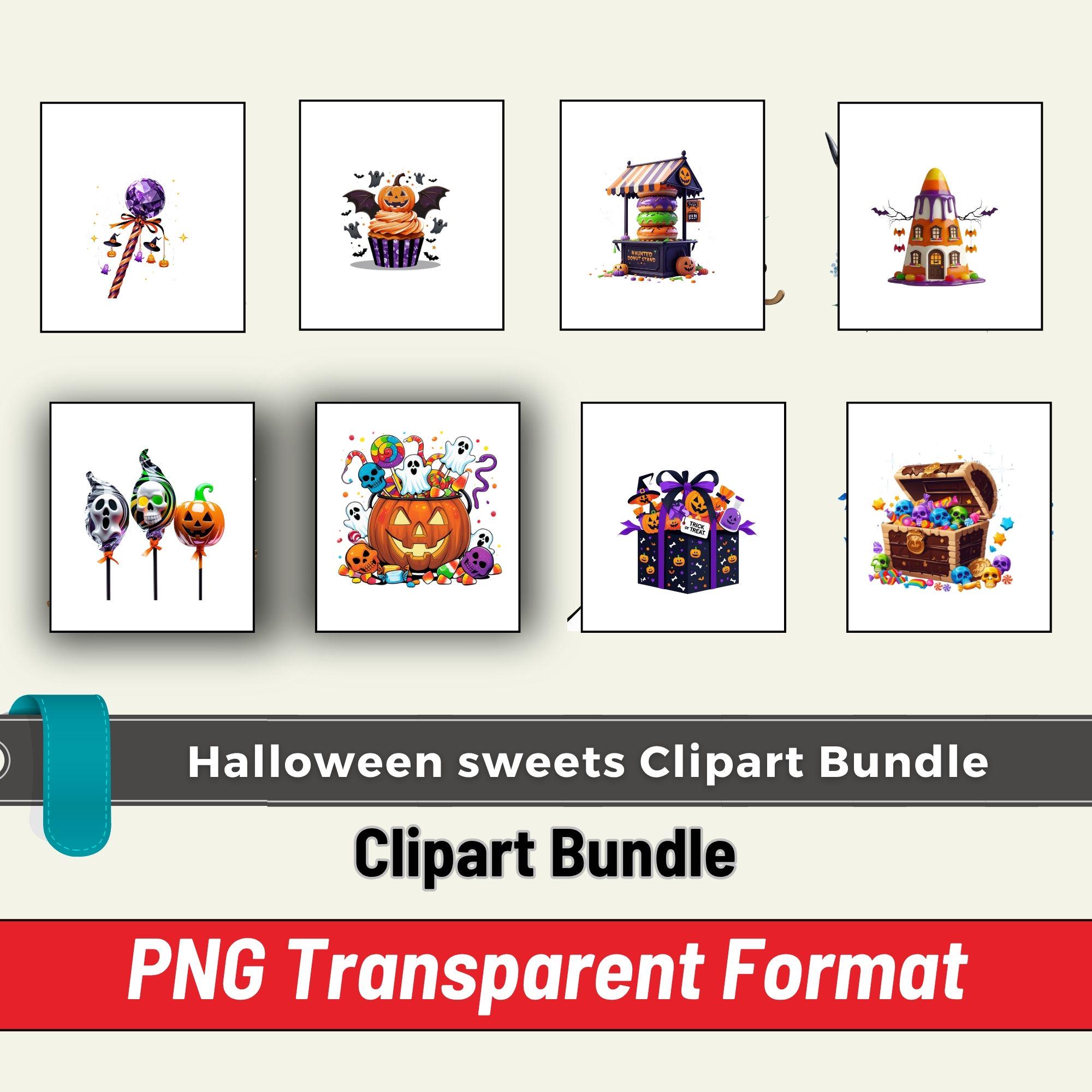 205 Halloween Sweets Clipart,watercolor Halloween Clipart PNG Bundle ...