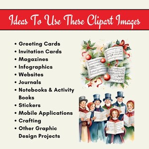 Christmas Carols Items Clipart,christmas Clipart PNG Bundle, 149 PNG ...