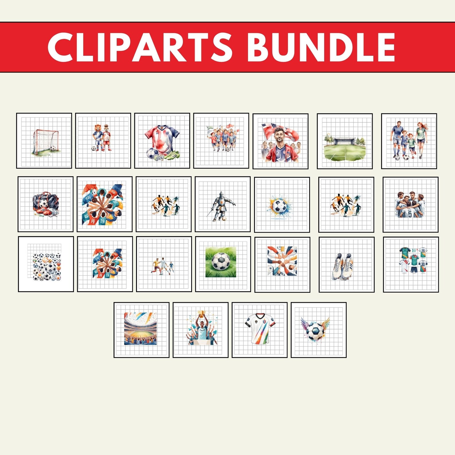 Soccer Clipart, Sports Clipart PNG Bundle, 190 PNG Soccer Clipart ...