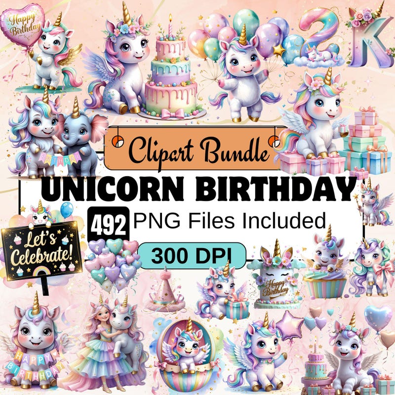 Unicorn Cake Image - Etsy