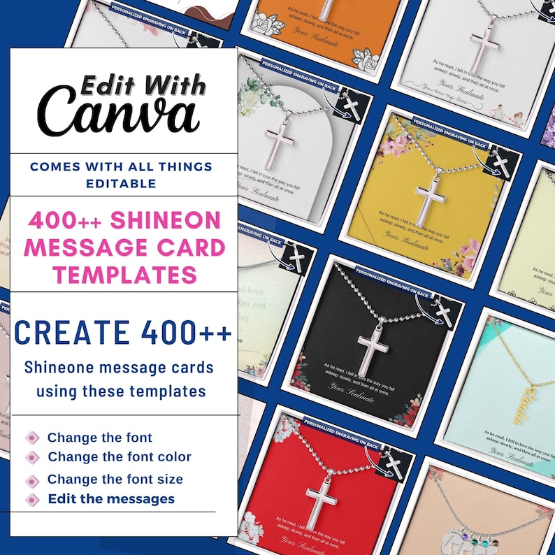 400++ Shineon Message Card Template Bundle, Canva Editable Shineon ...
