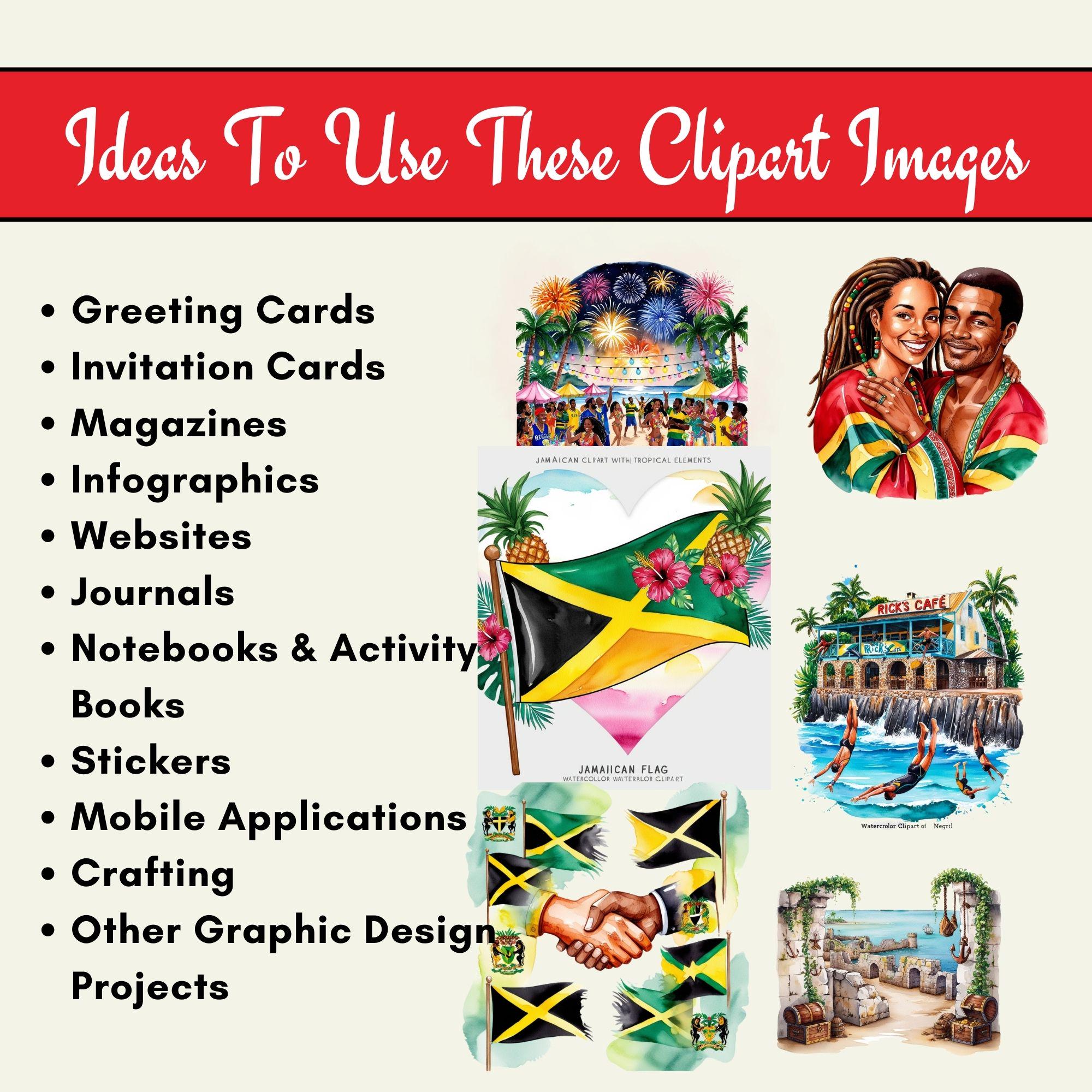 Jamaica Clipart, Reggae Rasta Jamaica Clipart PNG Bundle, 257 PNG ...