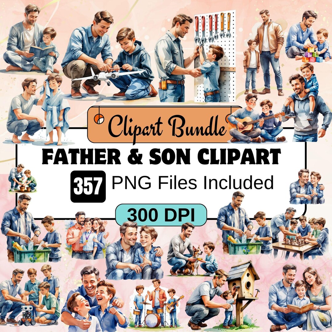 Father and Son PNG Clipart, Dad and Sonfamily Bonding Digital Art ...
