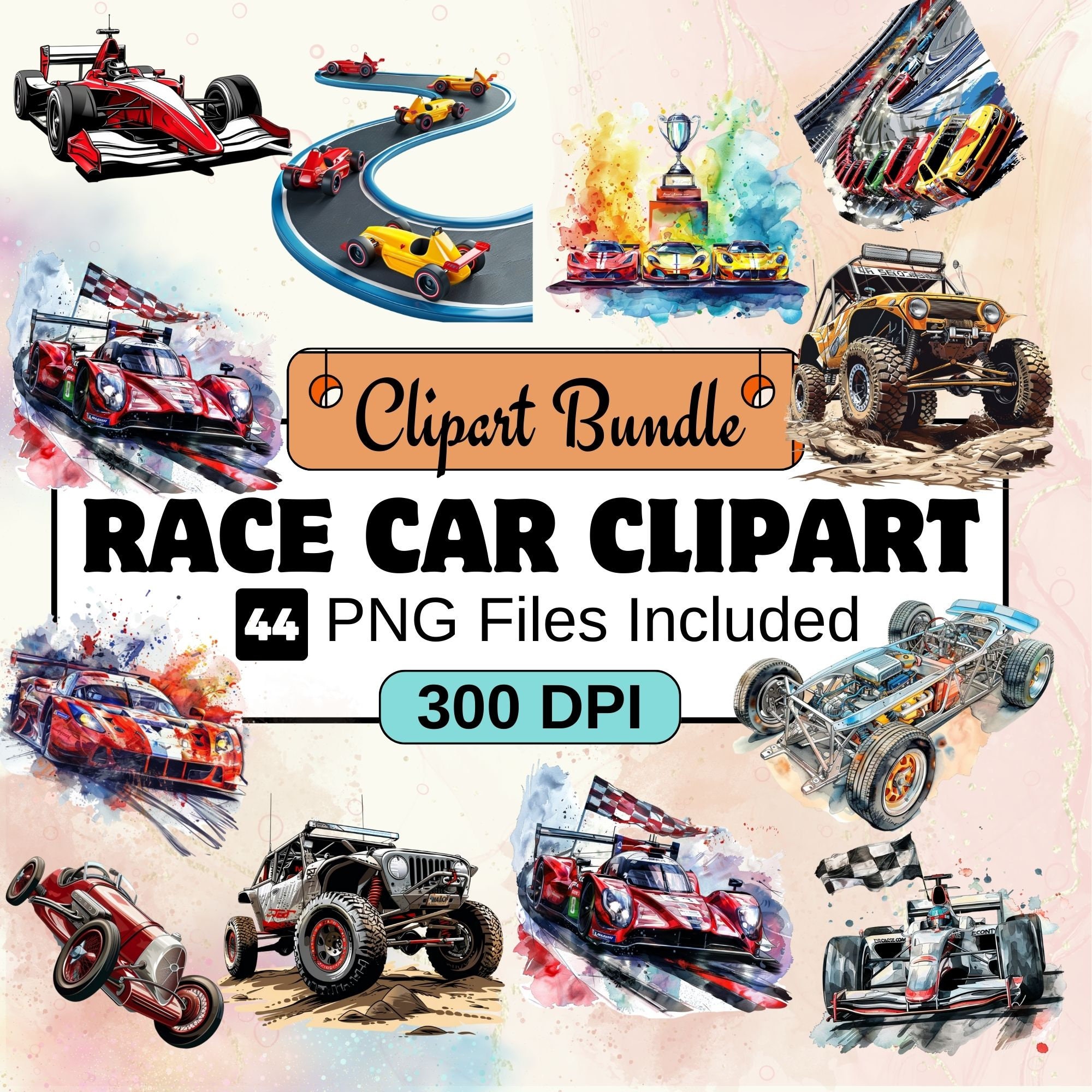 Race Car Clipart, Sports Clipart PNG Bundle, 44 PNG Race Car Clipart ...