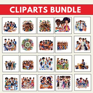 Black People Clipart, People Clipart PNG Bundle, 275 PNG Black People ...