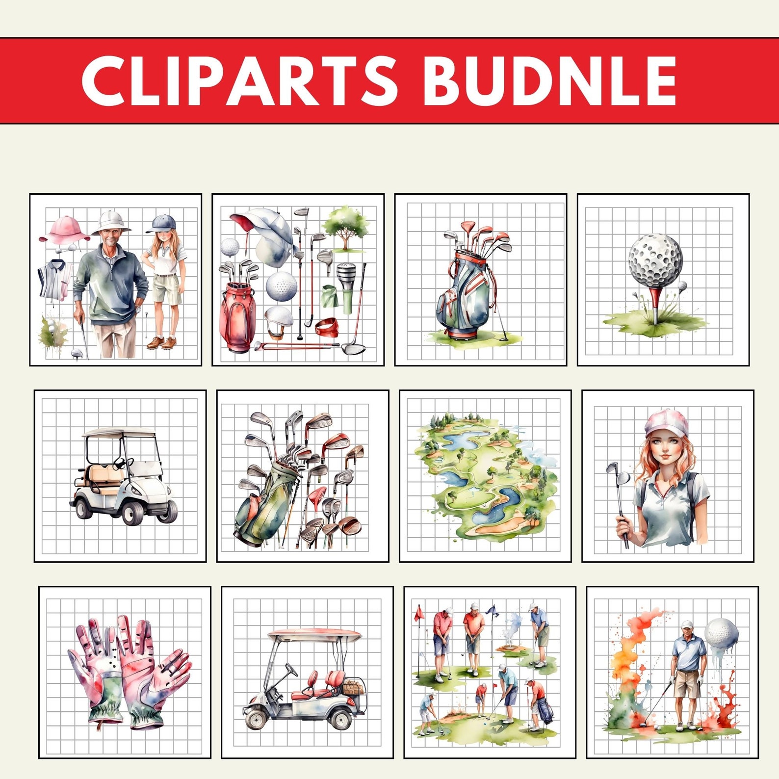 Golf Clipart, Sports Clipart PNG Bundle, 24 PNG Golf Clipart Bundle ...