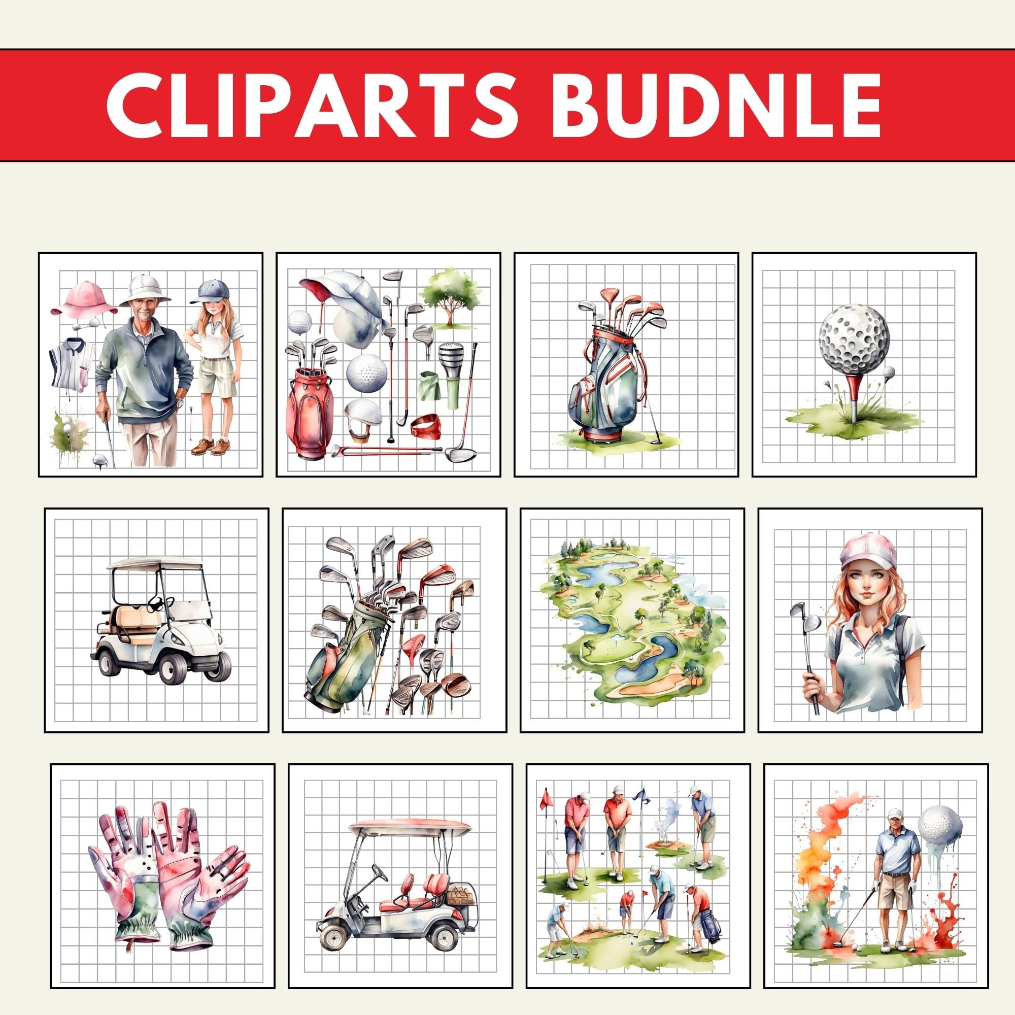 Golf Clipart, Sports Clipart PNG Bundle, 24 PNG Golf Clipart Bundle ...