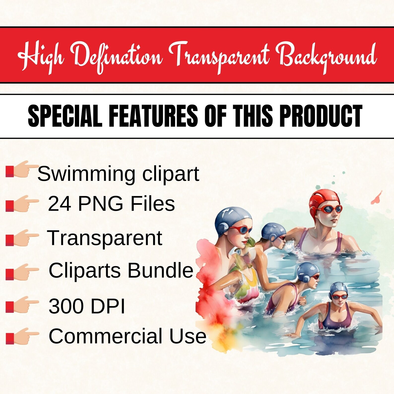 Swimming Clipart, Sports Clipart PNG Bundle, 24 PNG Swimming Clipart ...