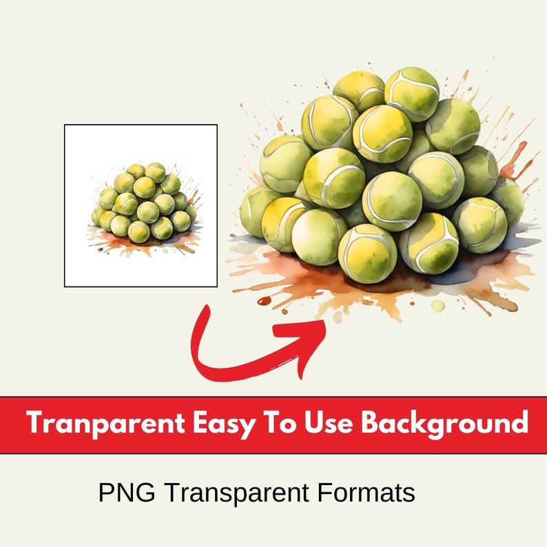 Tennis Clipart, Sports Clipart PNG Bundle, 24 PNG Tennis Clipart Bundle ...