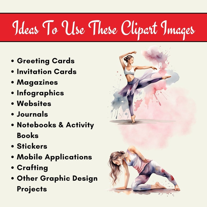 Yoga Clipart, Yoga Poses Clipart PNG Bundle, 24 PNG Yoga Clipart Bundle ...