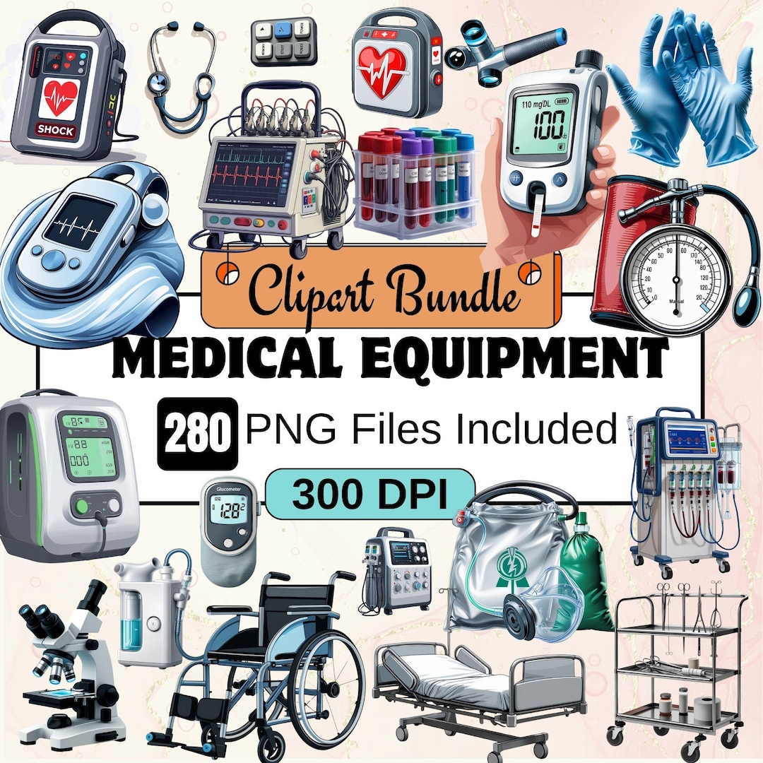 Medical Equipment Clipart, Medical Clipart PNG Bundle,medical ...