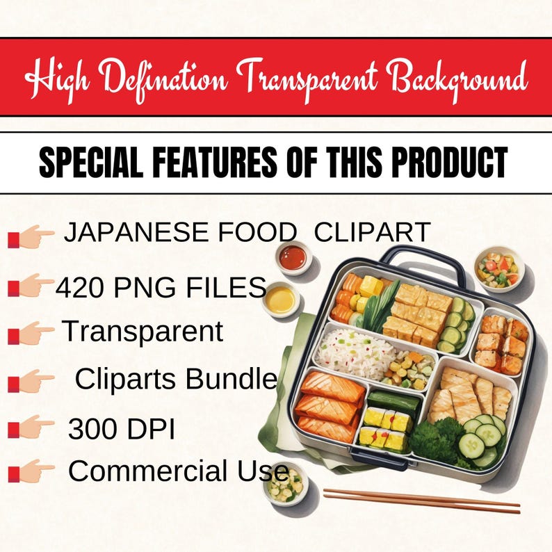 Japanese Food Clipart, Japan Food Clipart PNG Bundle, 420 PNG Japanese ...