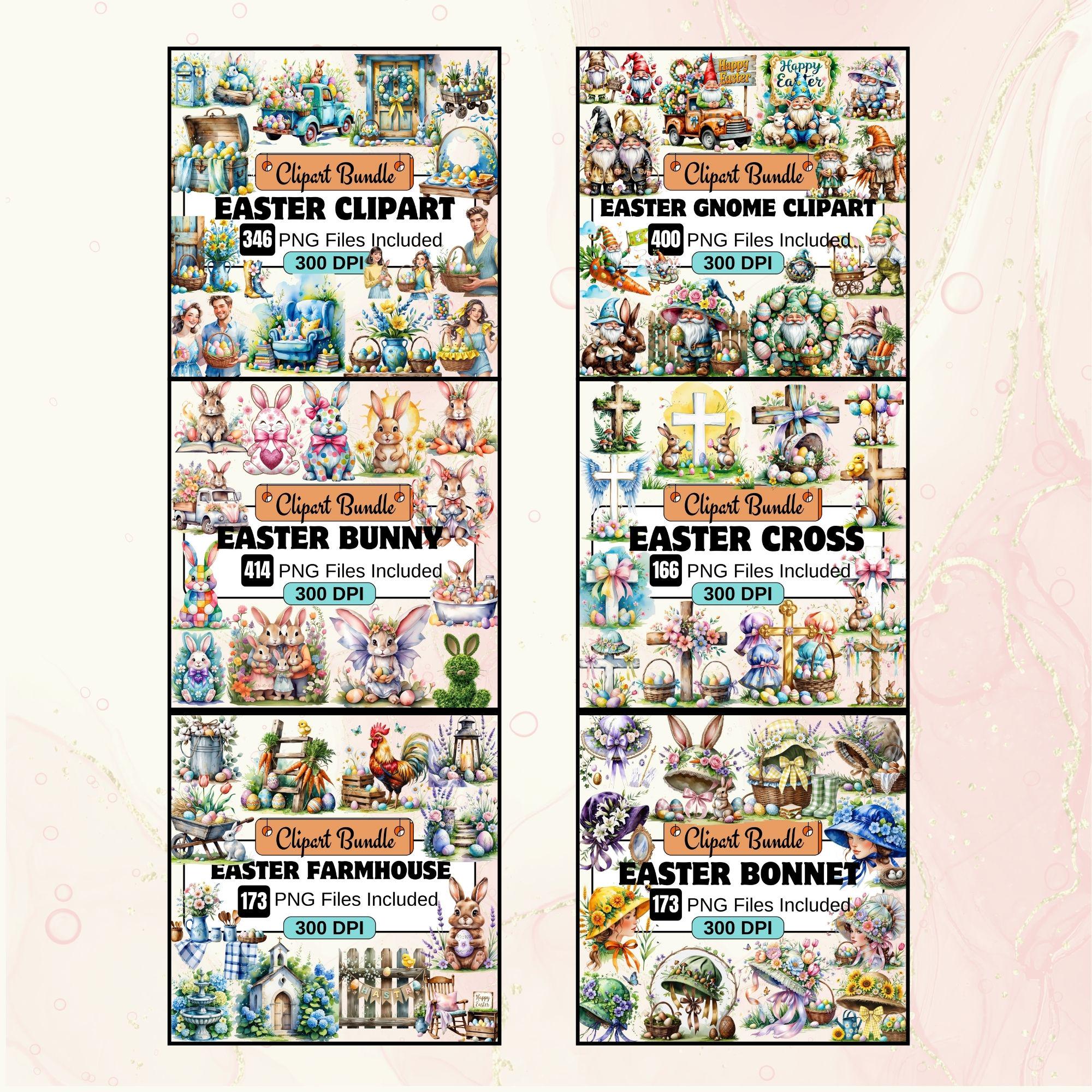 2400++ Easter Clipart Bundle,easter PNG Bundle,easter SVG Bundle Cute ...