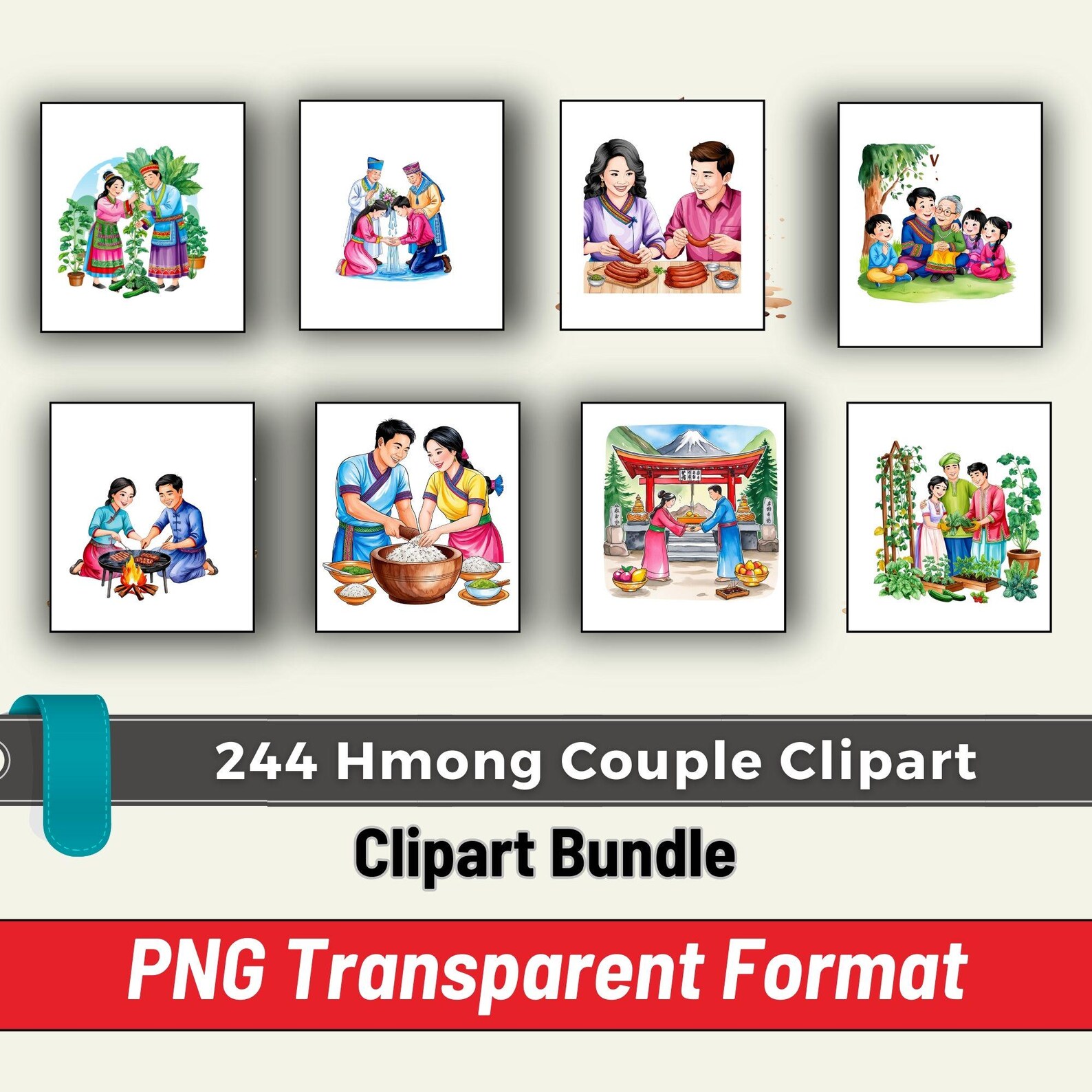 Hmong Couple Clipart, Cute Couple Clipart PNG Bundle, 244 PNG Romantic ...
