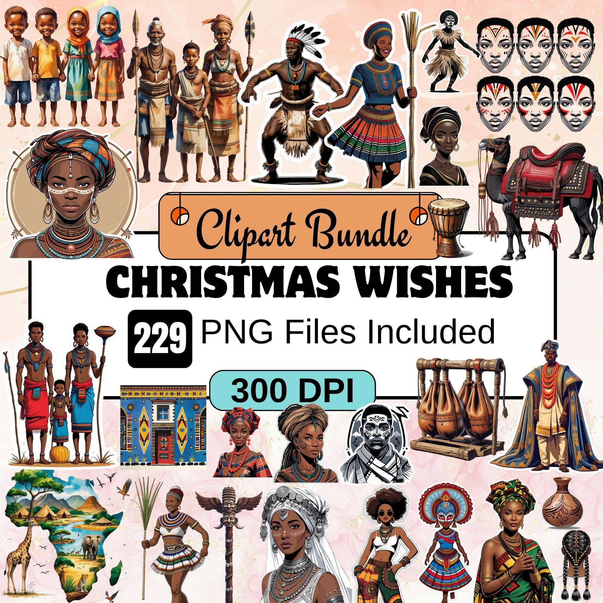 229 Africa Clipart,african Clipart PNG Bundle,african Illustrations ...