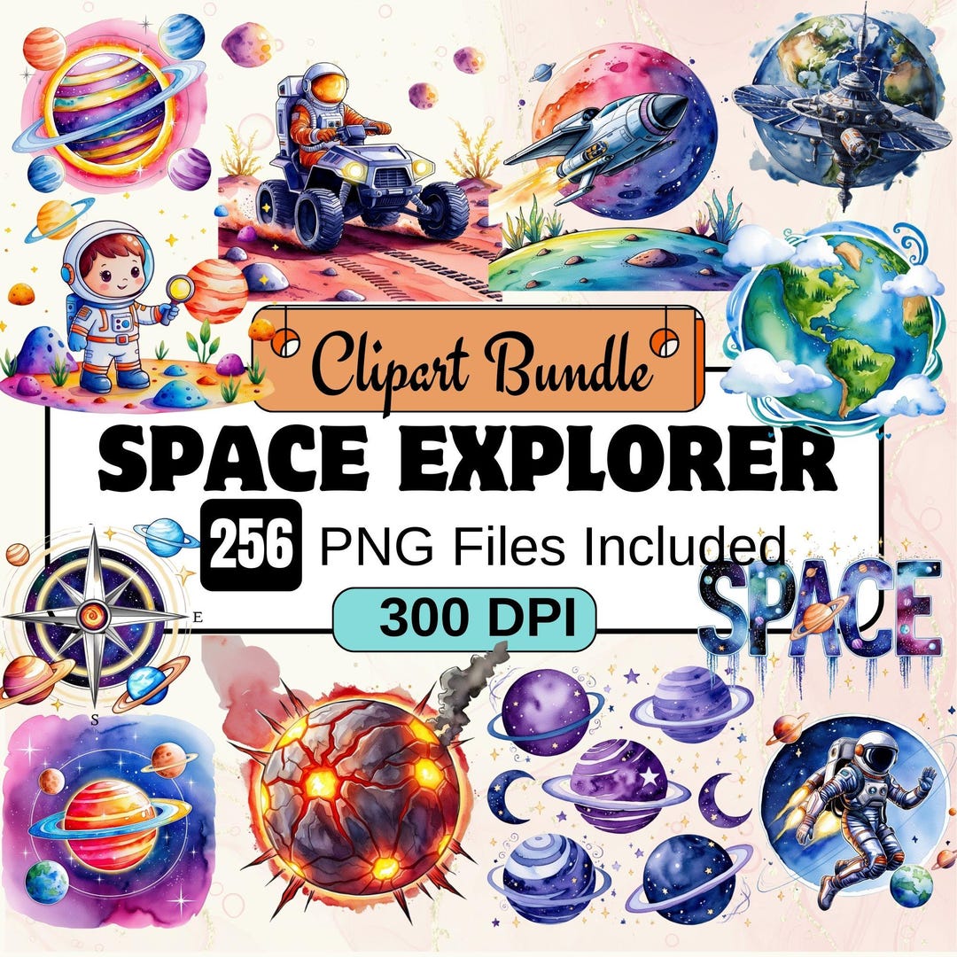 Space Explorer Clipart Bundle, Astronaut and Planet Transparent Png ...