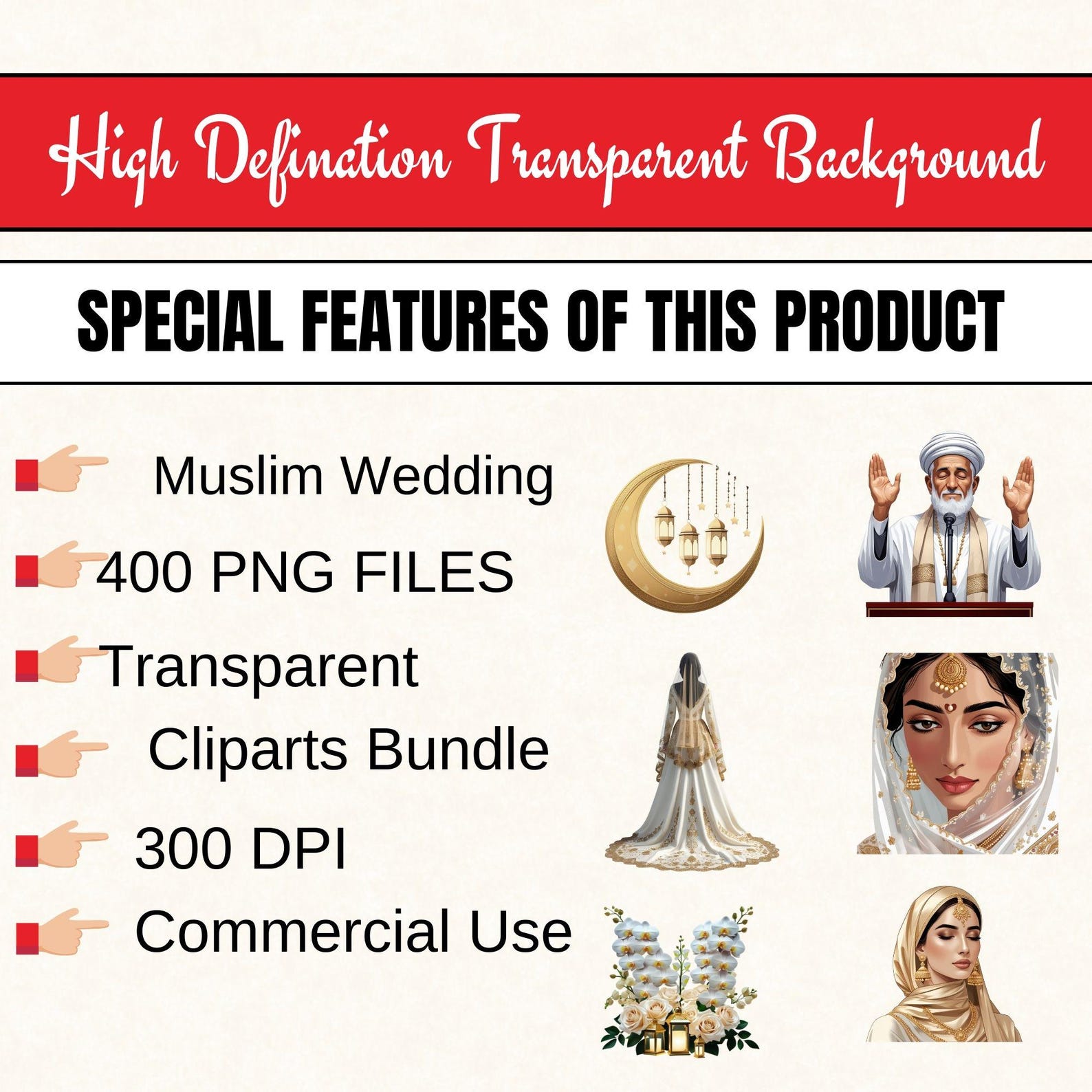 400 Muslim Wedding Clipart,nikah Clipart PNG Bundle,islamic Wedding ...
