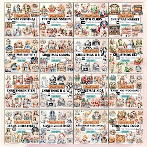 Christmas Clipart Mega Budnle,bumper Christmas Clipart PNG Bundle,5000 ...